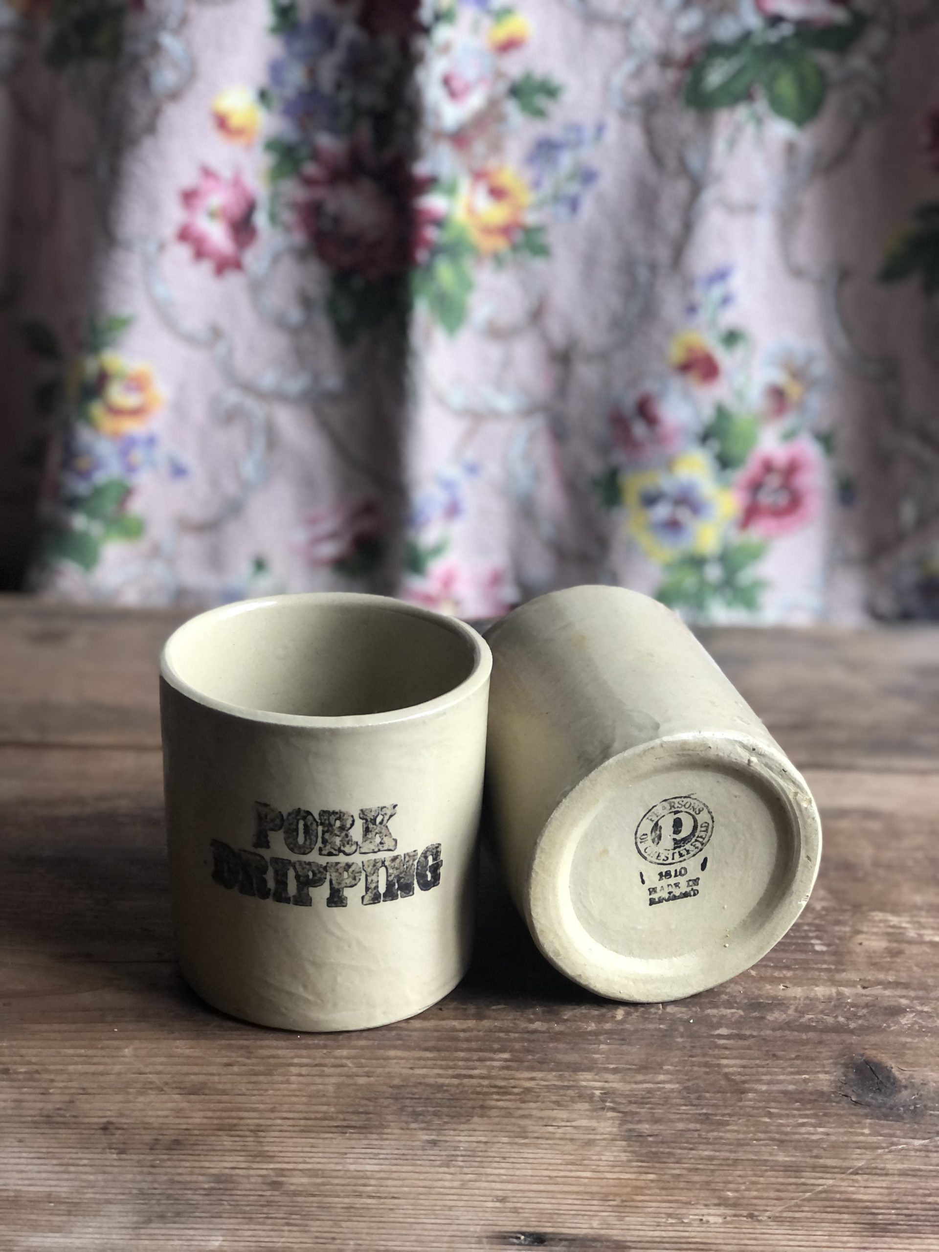 Vintage stoneware dripping pot - Lottie Girling Vintage Home & Garden